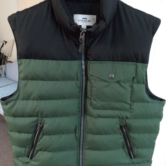 Coach | Jackets & Coats | Coach Mens Green And Black Puffer Vest | Poshmark